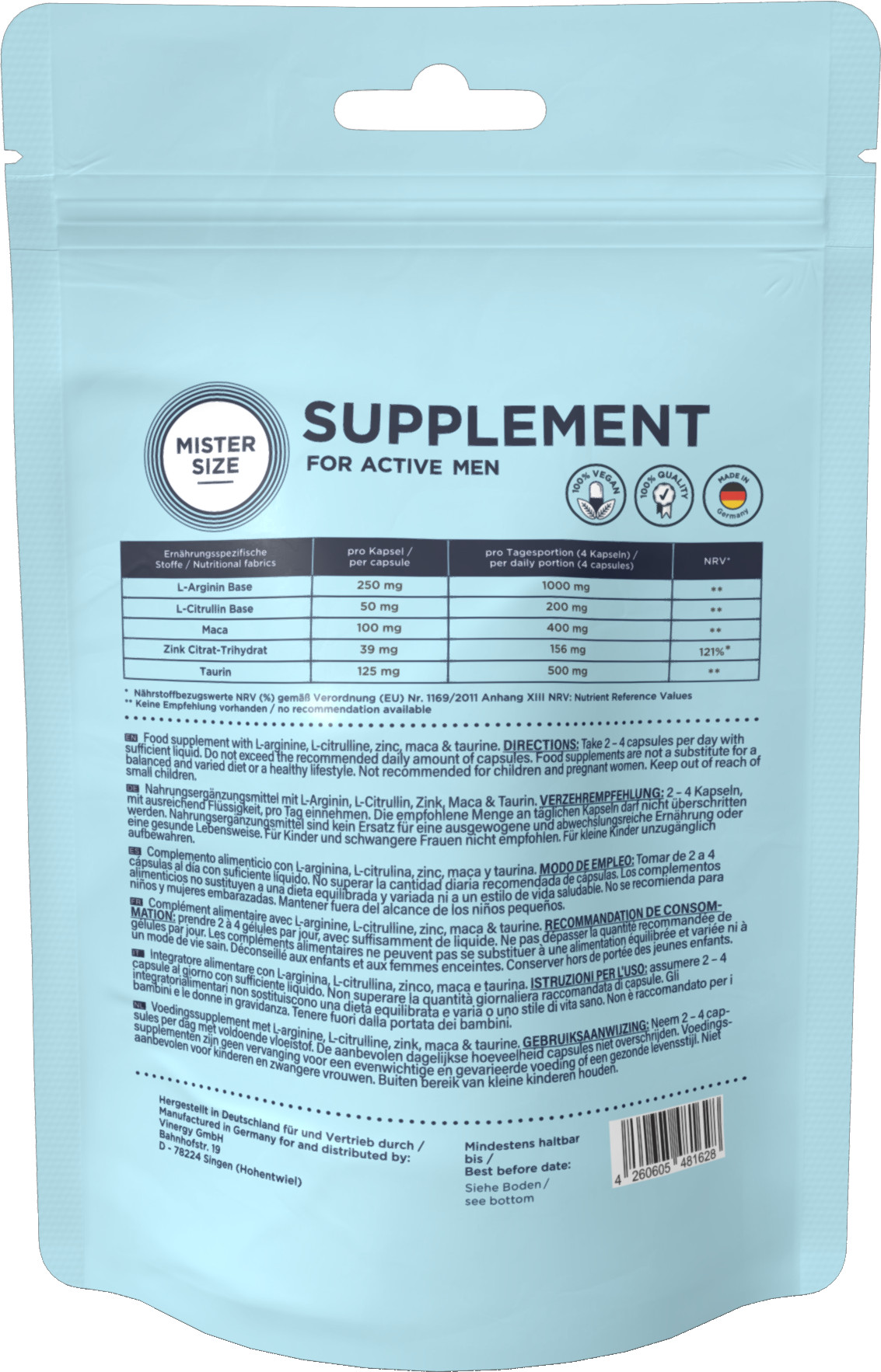 MISTER SIZE Supplement for active men - Food supplement